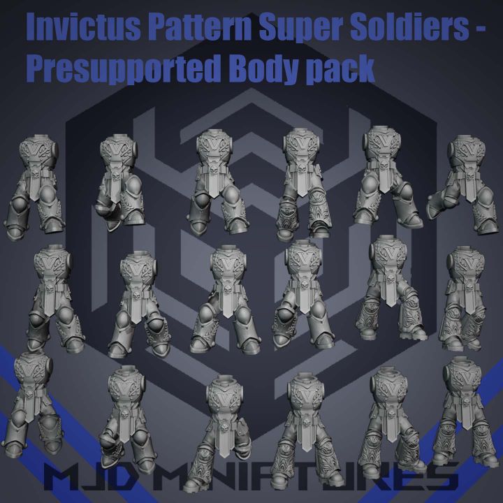 3D Printable Invictus Pattern Super Soldiers - Presupported Body pack ...