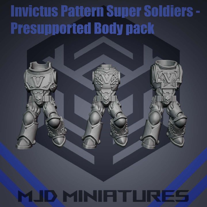 3D Printable Invictus Pattern Super Soldiers - Presupported Body pack ...