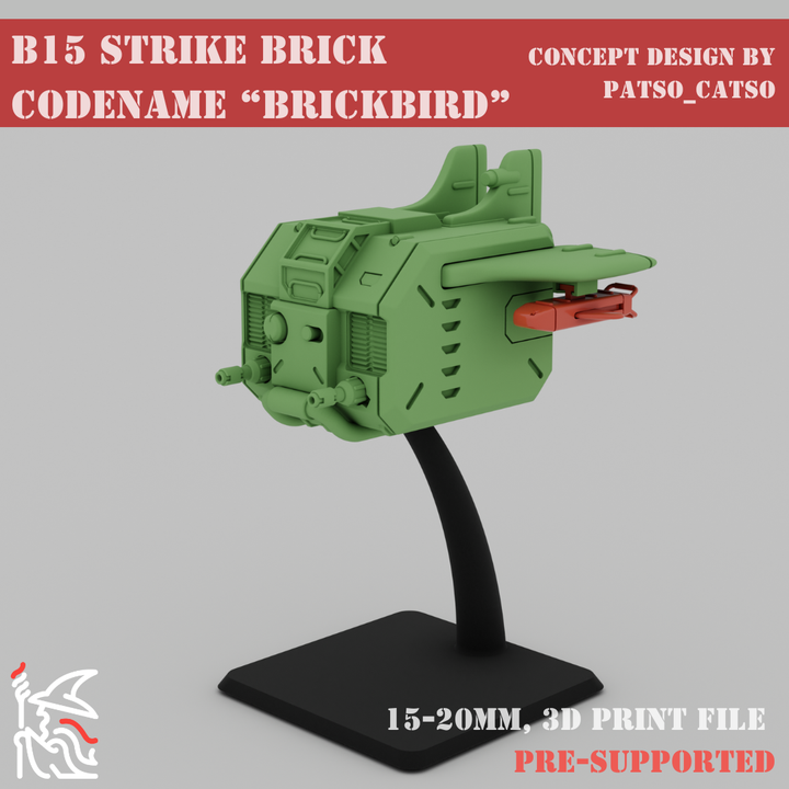 3D Printable [Block State] B15 strike brick "Brickbird" by Filamentio