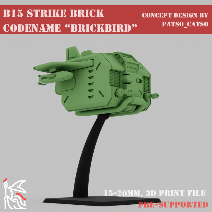 3D Printable [Block State] B15 strike brick "Brickbird" by Filamentio