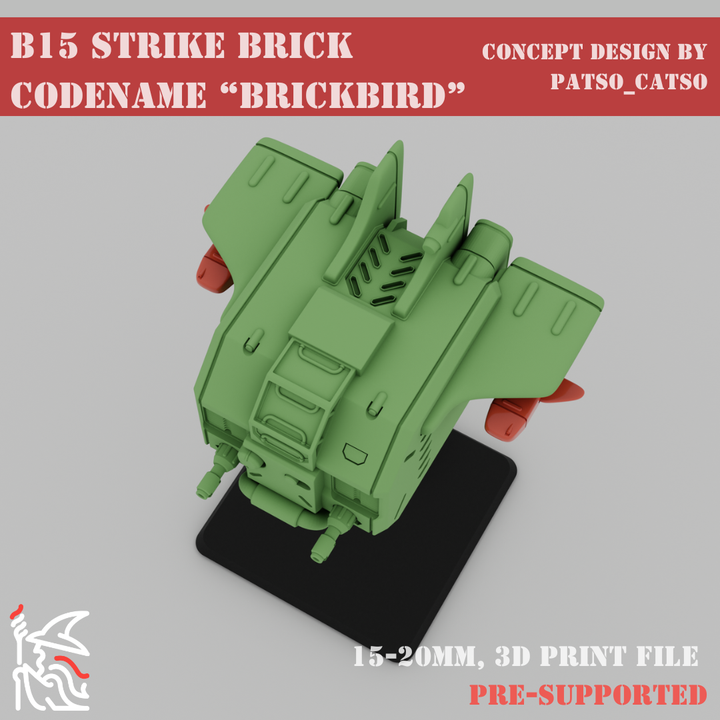 3D Printable [Block State] B15 strike brick "Brickbird" by Filamentio