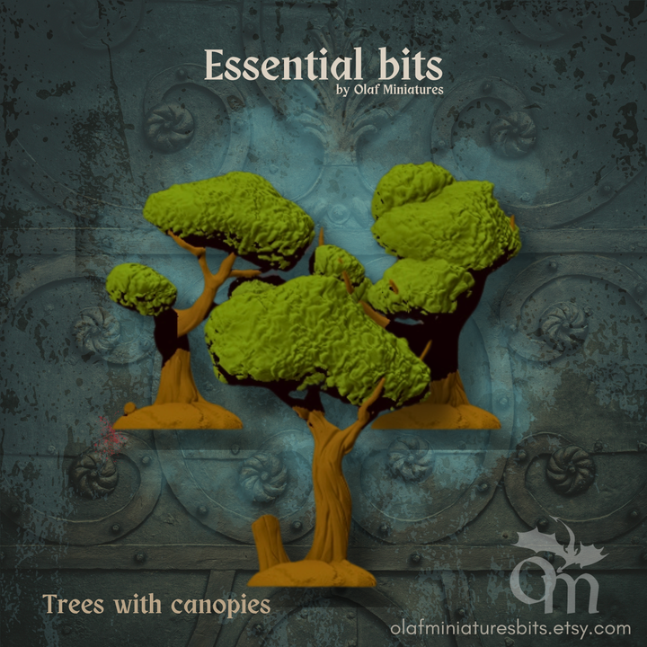 3D Printable Trees with canopies by Olaf Miniatures Bits