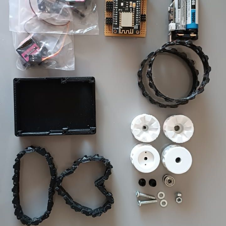 3D Printable Mini Servo Track Chassis - 3D Printed Robotics Platform by ...