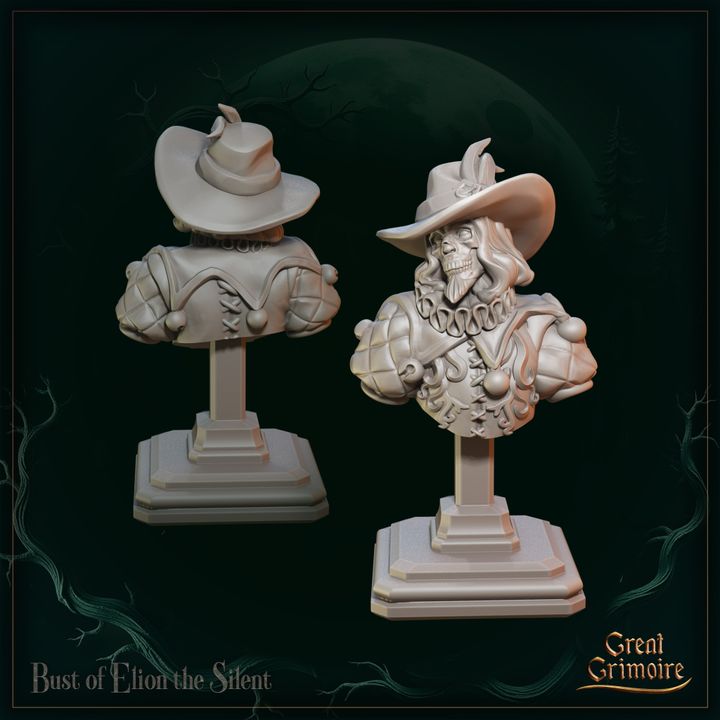 3D Printable Bust of Elion the Silent by Great Grimoire