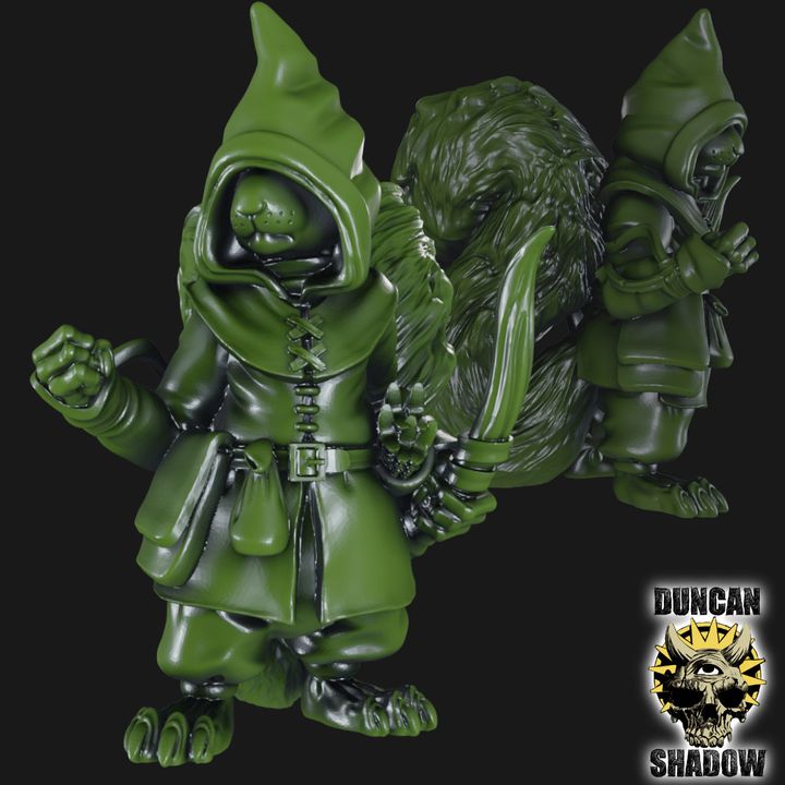 3D Printable Squirrel folk with bows (Pre Supported) by Duncan Shadow