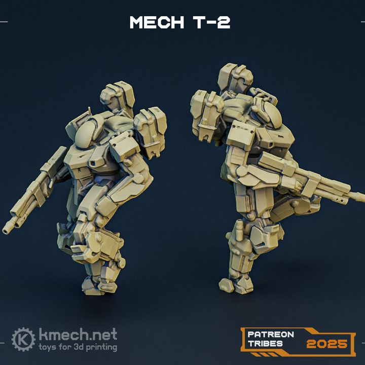 3D Printable Mech miniature T2 by Kmech Mini