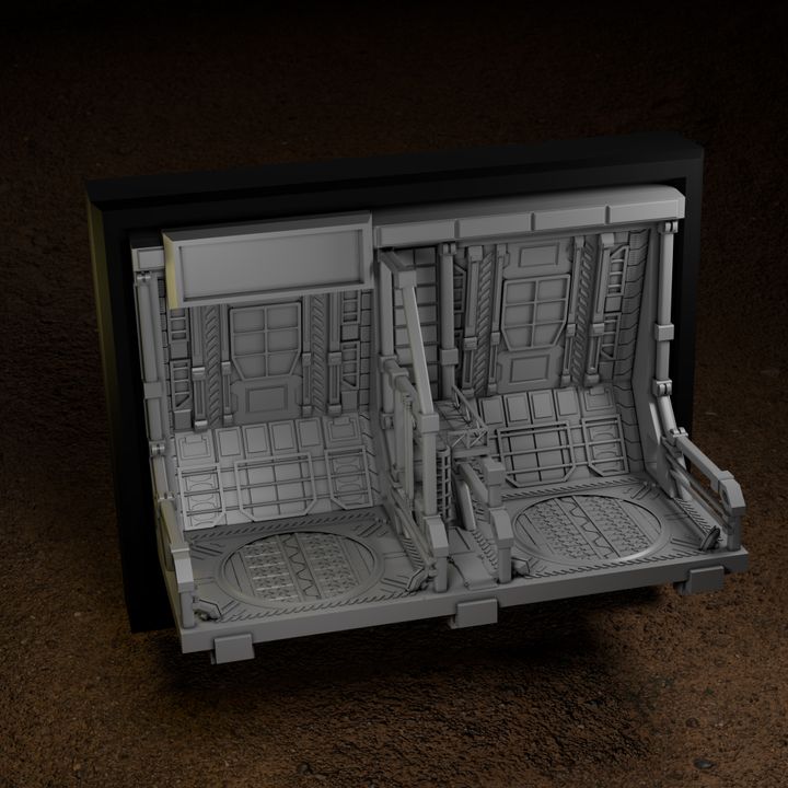 3D Printable Modular Mech Hangar - Display Base & Wall Diorama by ...