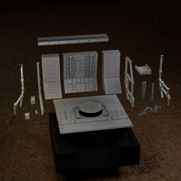 3D Printable Modular Mech Hangar - Display Base & Wall Diorama by ...