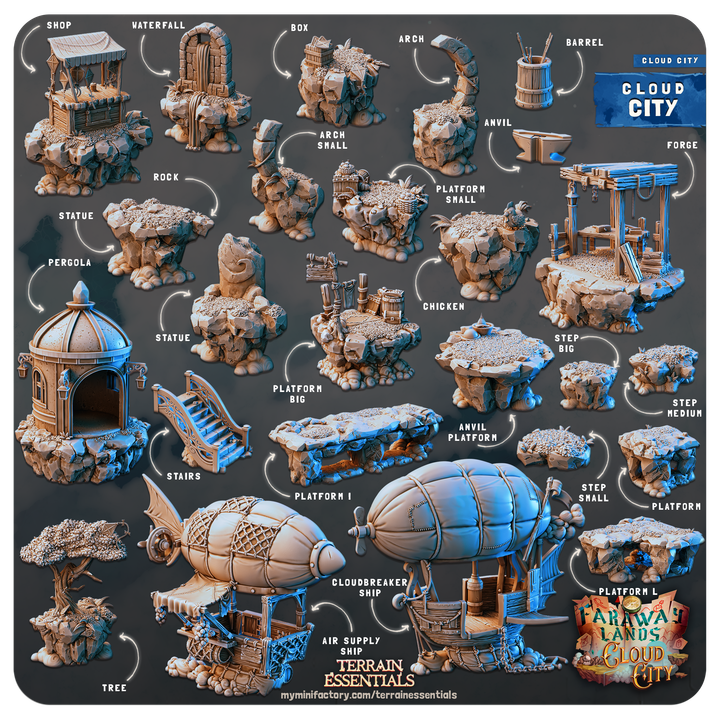 3D Printable Cloud City Terrain Set (Pre-Supported) by Terrain ...