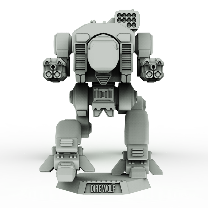 3D Printable Battletechnology Dire Wolf (Dashi) Prime Clan Mech by Mark ...