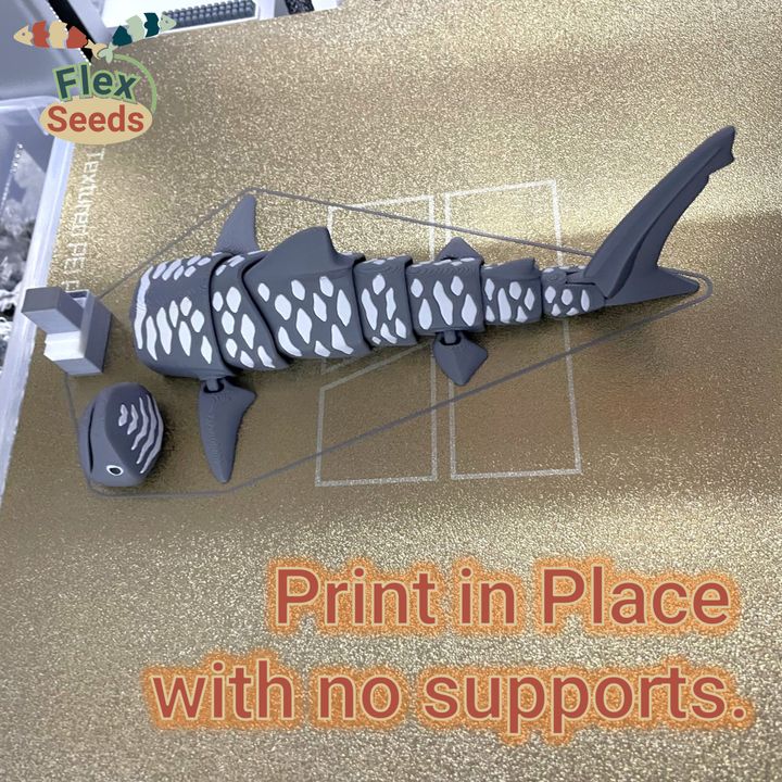 3D Printable Flexi Tiger Shark Mark-Ⅱ(Print-in-place) by 3D Flexseeds