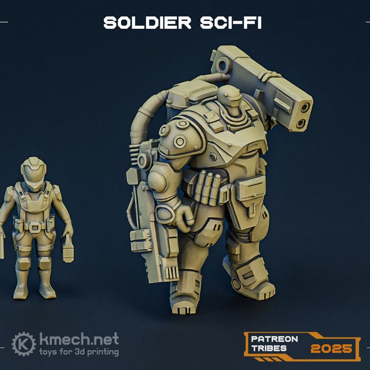 3D Printable Sci-fi soldier miniature by Kmech Mini