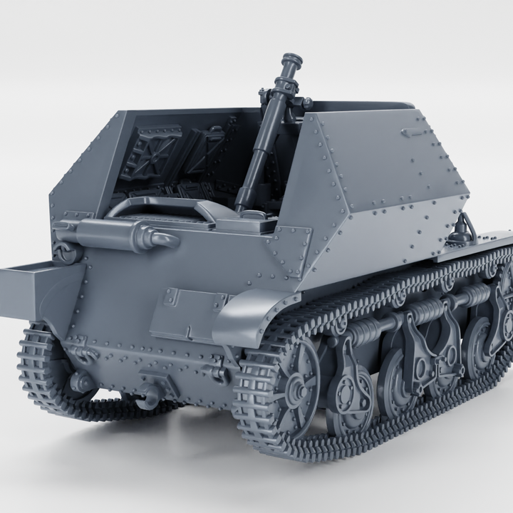 3D Printable 8cm Schwerer Granatwerfer 34 auf Panzersphwagen AMR-35(f) (Ad-Hoc, Germany, WW2) by ...