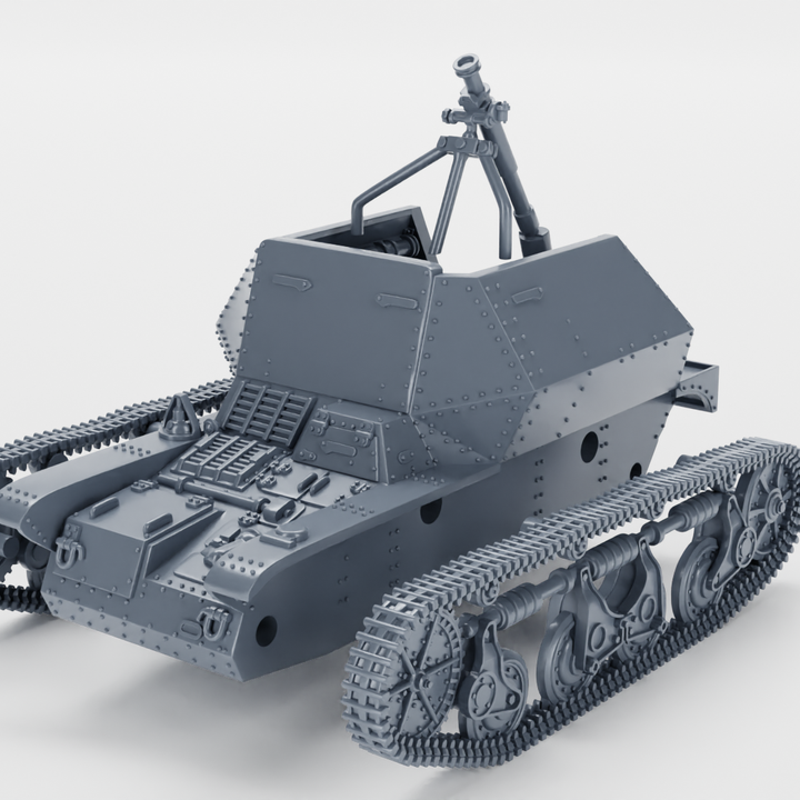 3D Printable 8cm Schwerer Granatwerfer 34 auf Panzersphwagen AMR-35(f) (Ad-Hoc, Germany, WW2) by ...
