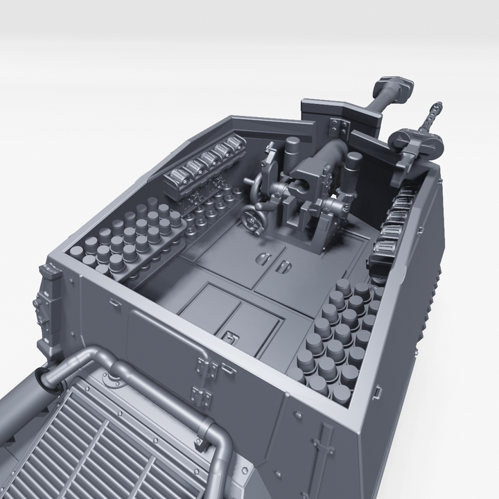 3D Printable 10.5cm leFH 16 auf Gepanzerte Selbstfahrlafette FCM (Ad ...