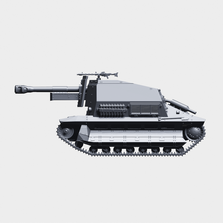 3D Printable 10.5cm leFH 16 auf Gepanzerte Selbstfahrlafette FCM (Ad ...
