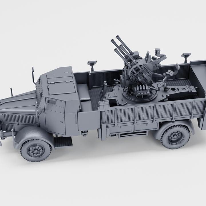 3D Printable Mercedes L4500A 4.5t als Flakwagen für 3.7cm Flak 37 + 2cm ...