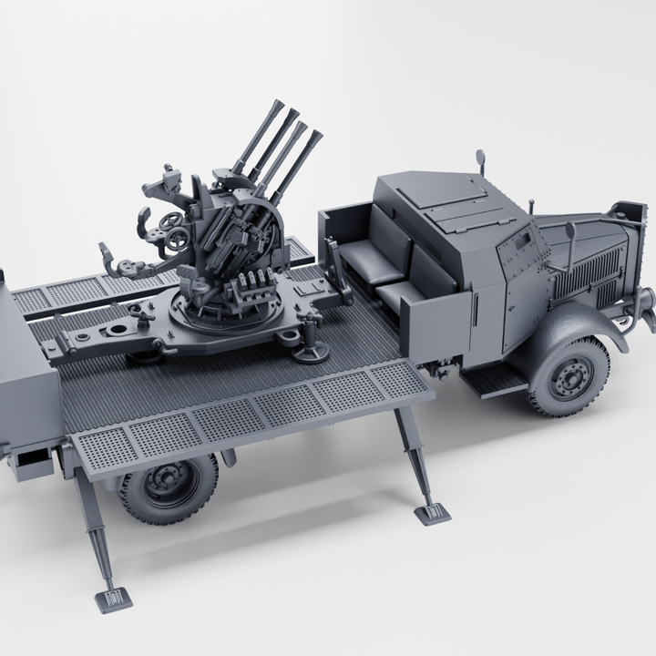 3D Printable Mercedes L4500A 4.5t als Flakwagen für 3.7cm Flak 37 + 2cm ...