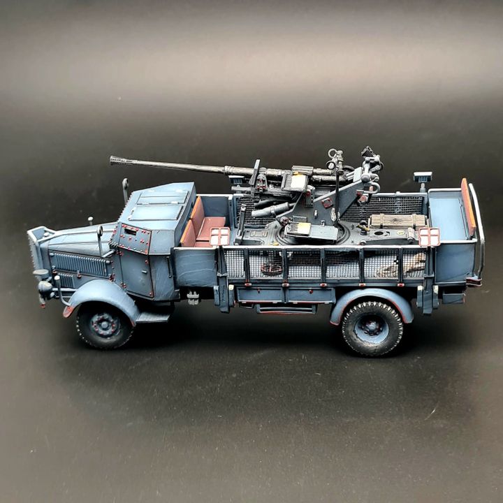 3D Printable Mercedes L4500A 4.5t als Flakwagen für 3.7cm Flak 37 + 2cm ...