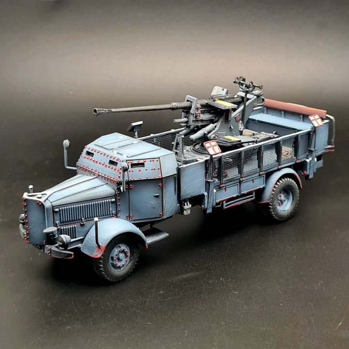 3D Printable Mercedes L4500A 4.5t als Flakwagen für 3.7cm Flak 37 + 2cm ...