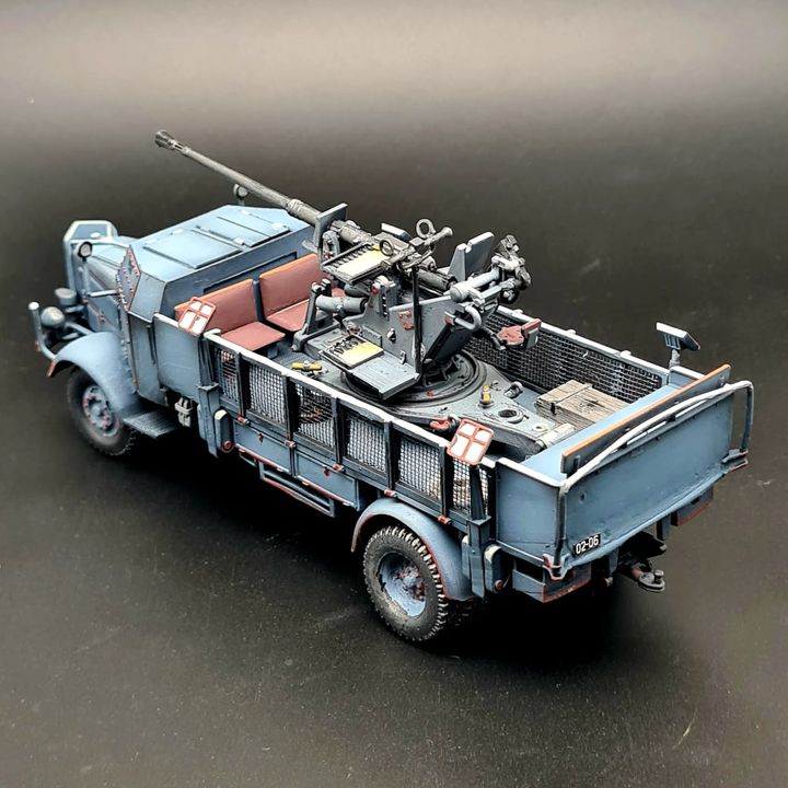 3D Printable Mercedes L4500A 4.5t als Flakwagen für 3.7cm Flak 37 + 2cm ...