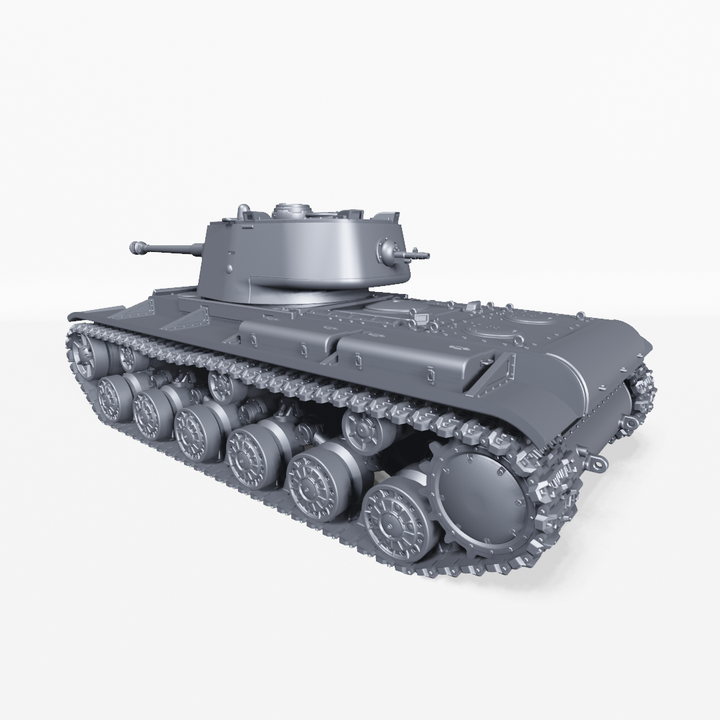 3D Printable Panzer KV-1B 756(r) (KV-1 with 7.5cm KwK 40) + 3 Tankmen ...