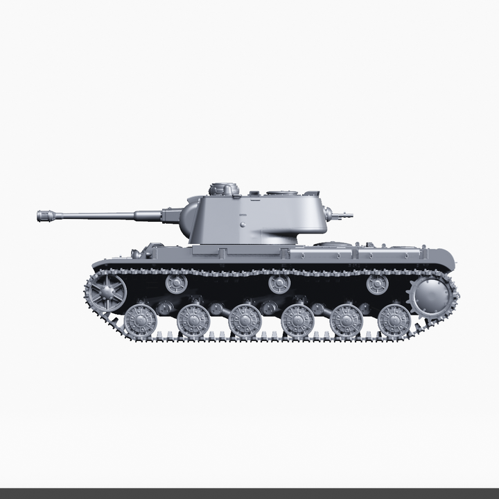 3D Printable Panzer KV-1B 756(r) (KV-1 with 7.5cm KwK 40) + 3 Tankmen ...