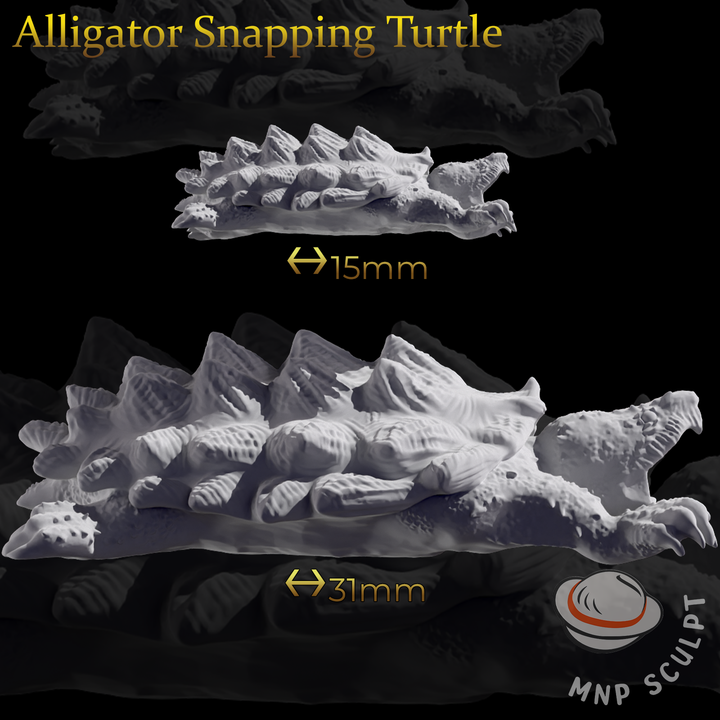 3D Printable Alligator Snapping Turtle by MNP Sculpt