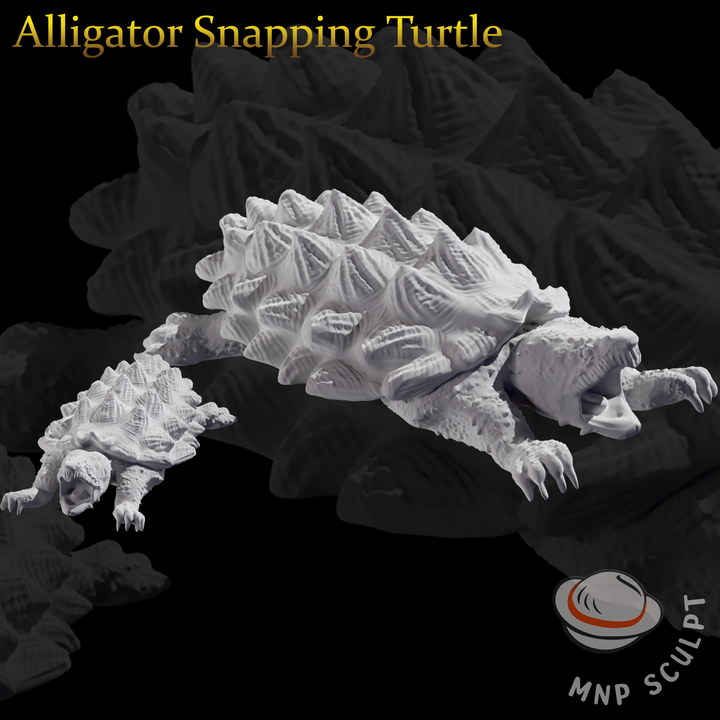 3D Printable Alligator Snapping Turtle by MNP Sculpt