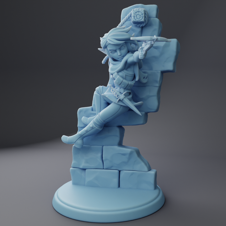 3D Printable Kara the Elf Rogue by Twin Goddess Miniatures