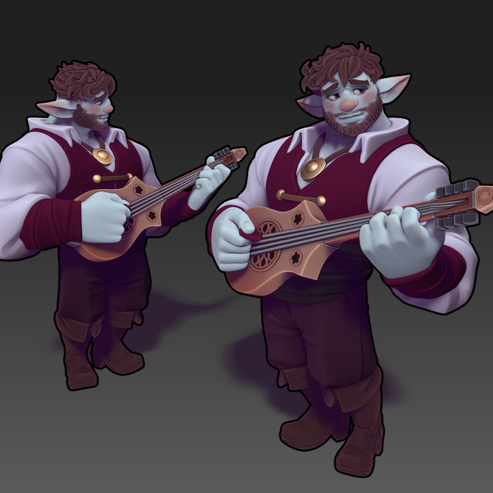3D Printable Durn the Firbolg Bard by Twin Goddess Miniatures