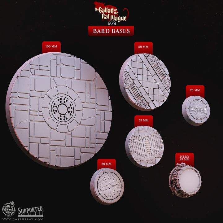 3D Printable Bard Bases (Pre-Supported) | Cast n Play by Cast n Play