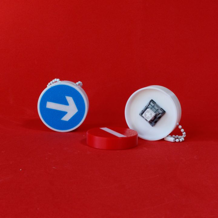 3D Printable Traffic Signs Fidget Clickers - Keychain by Clickify 3D