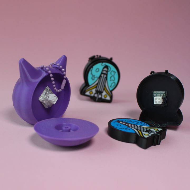 3D Printable Space Shuttle and Monster Toy Fidget Clicker - Keychain ...