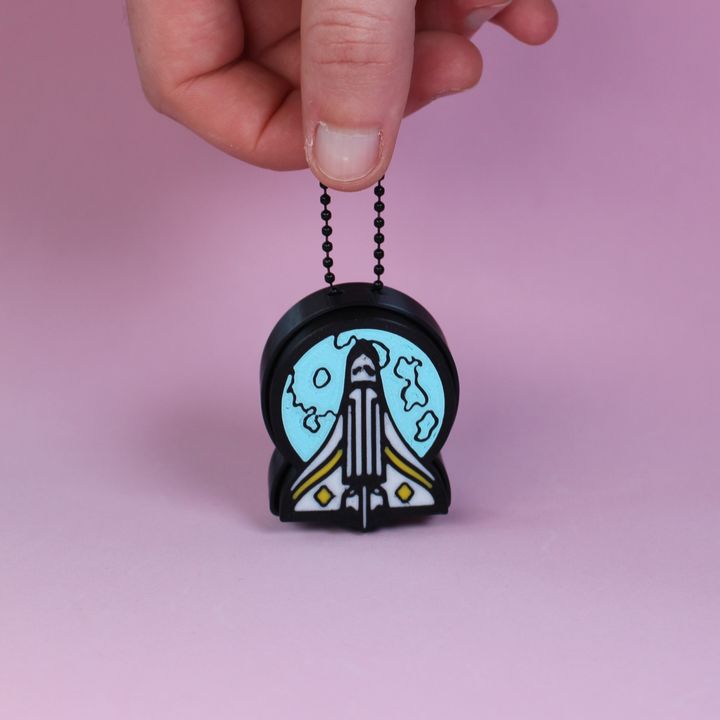 3D Printable Space Shuttle and Monster Toy Fidget Clicker - Keychain ...