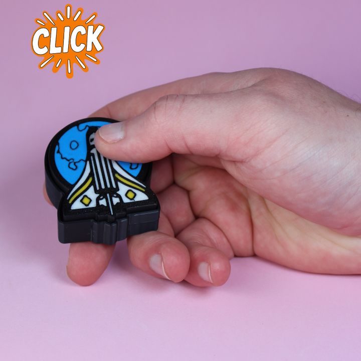 3D Printable Space Shuttle and Monster Toy Fidget Clicker - Keychain ...