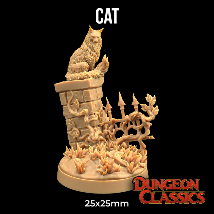 3D Printable Cat | PRESUPPORTED | Dungeon Classics by Dungeon Classics