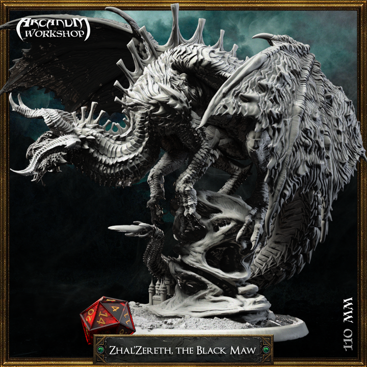 3D Printable ZHAL’ZERETH, THE BLACK MAW (110mm) by Arcanum Workshop
