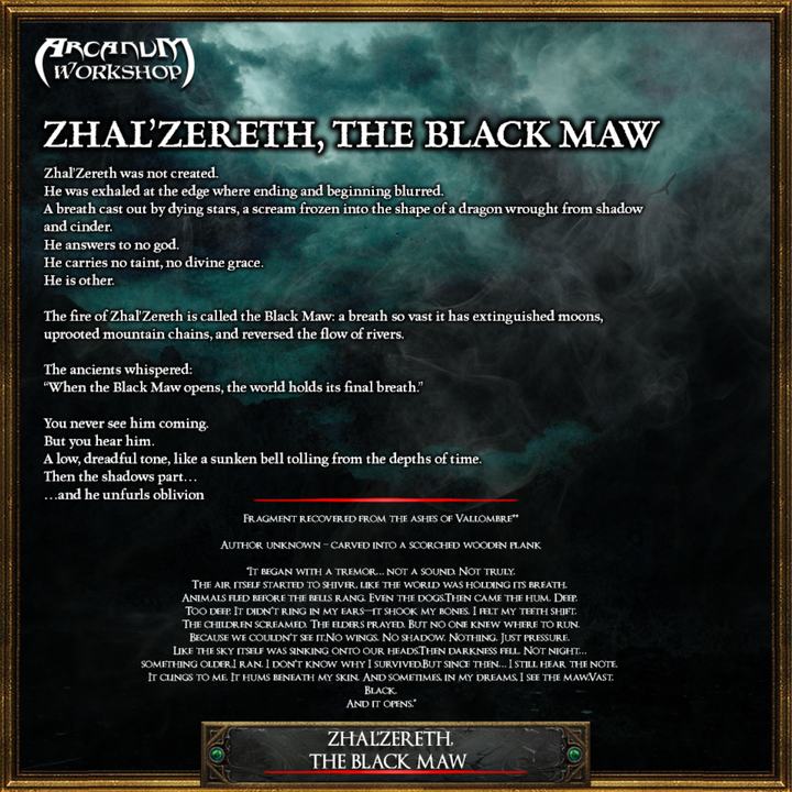 3D Printable ZHAL’ZERETH, THE BLACK MAW (110mm) by Arcanum Workshop