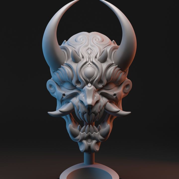 3D Printable Oni Mask by diego