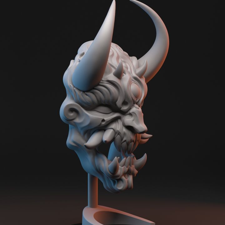 3D Printable Oni Mask by diego