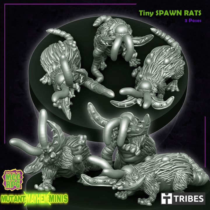 3D Printable Tiny SPAWN RATS – Mutated Tentacle Rats Post-Apocalypse ...
