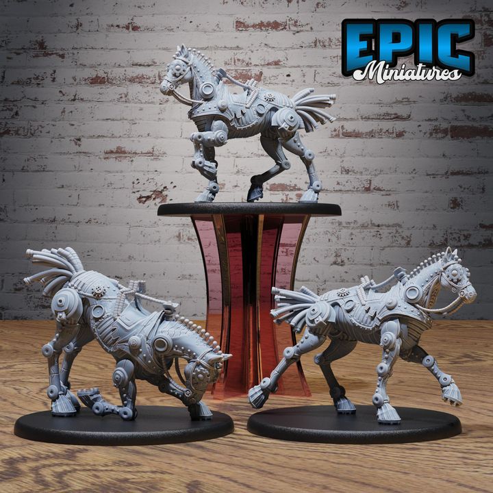 3D Printable Horse Construct Set / Steam Steed Robot / Steampunk Knight ...