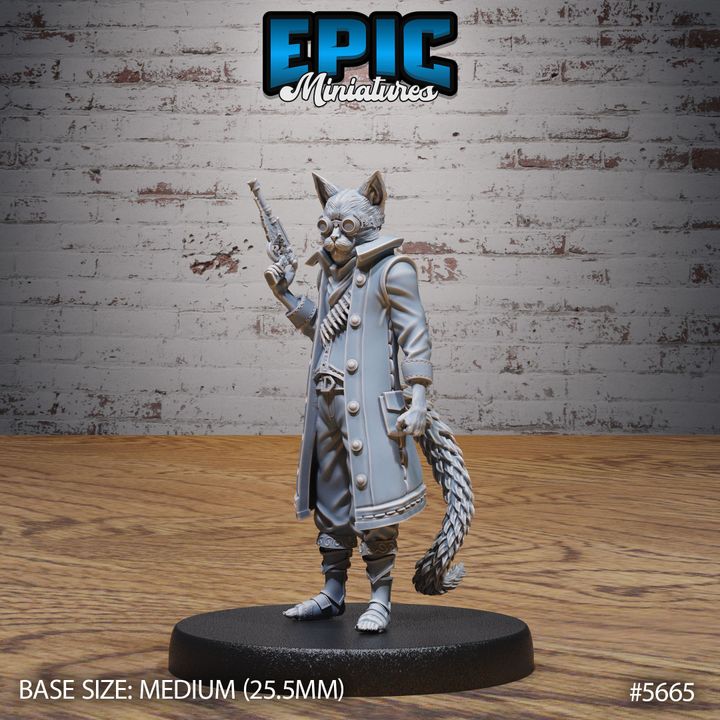 3D Printable Catfolk Gunner Jasper Set / Cat Tribe Warrior / Feline ...