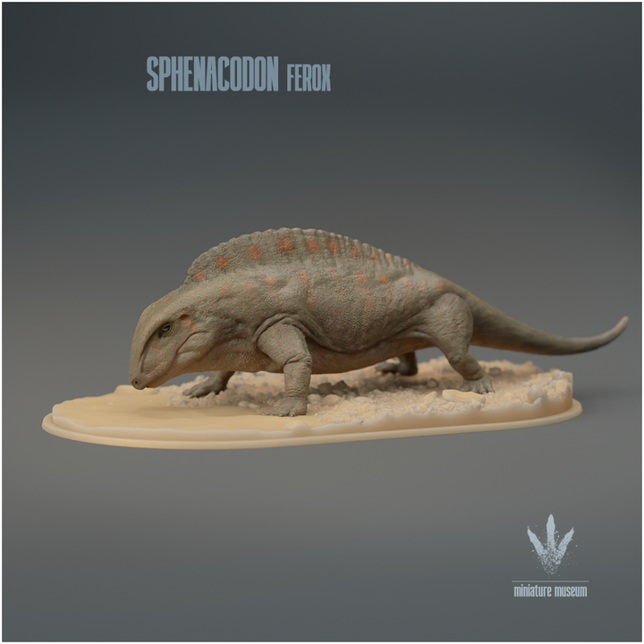 3D Printable Sphenacodon ferox : Drinking by Miniature Museum