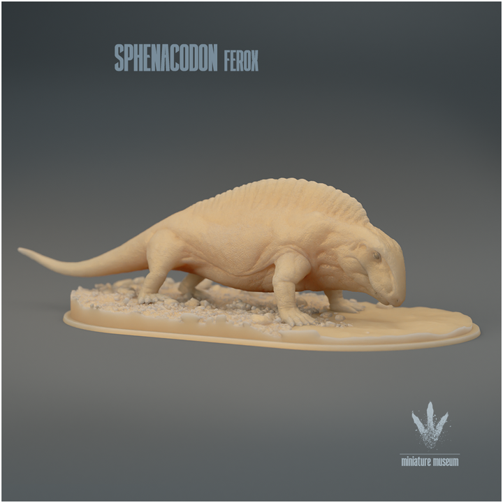 3D Printable Sphenacodon ferox : Drinking by Miniature Museum