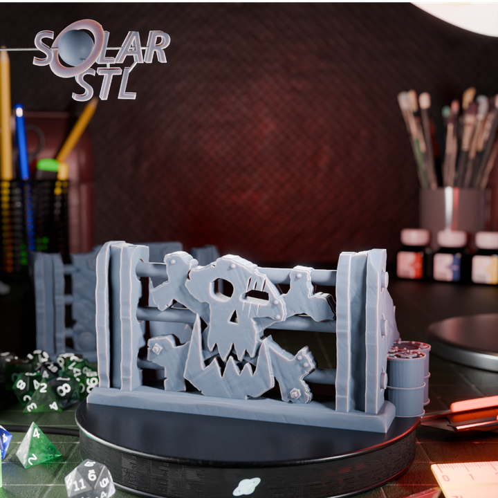 3D Printable Ork terrain three walls print inplace by SolarSTL