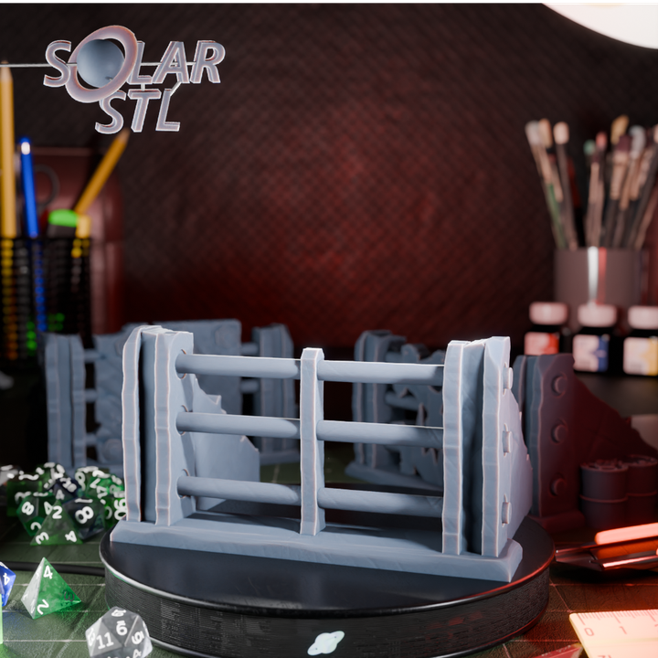 3D Printable Ork terrain three walls print inplace by SolarSTL