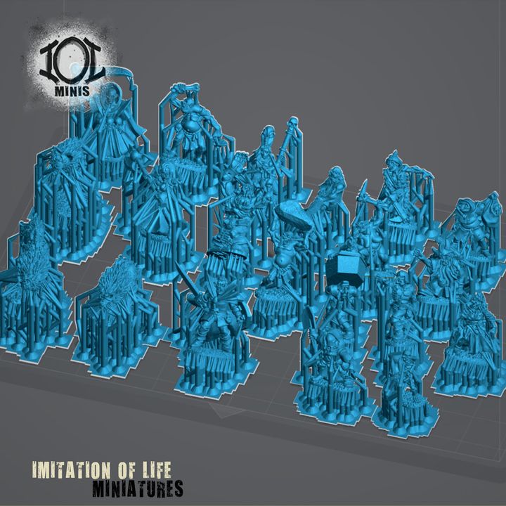 3D Printable 15mm Fantasy Undead Warband by Imitation of Life Miniatures