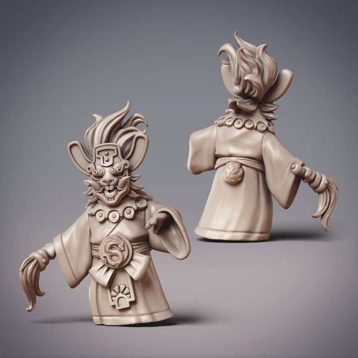 3D Printable Rabbit Folk Bard - Arcane Path, Guanghan Master Dancer ...